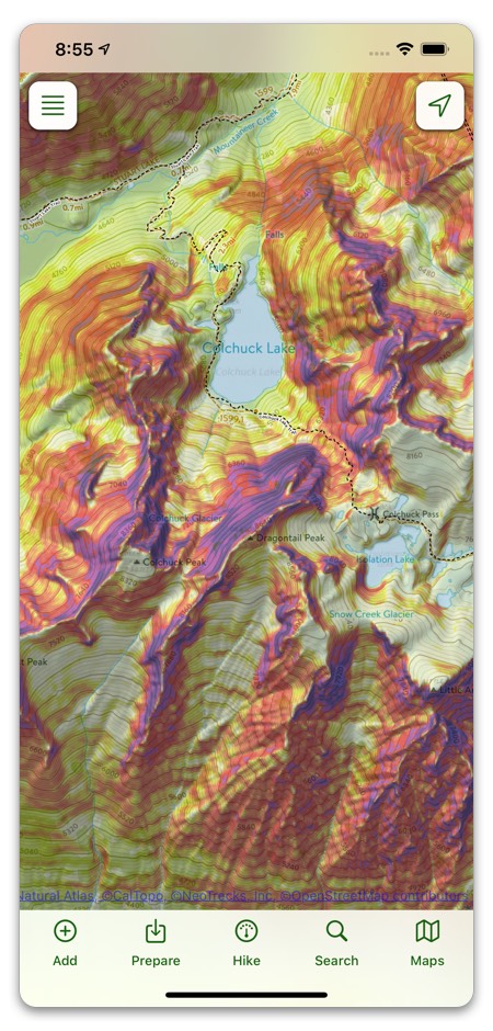 Slope Angle Map (USA) | Glacier Peak Studios